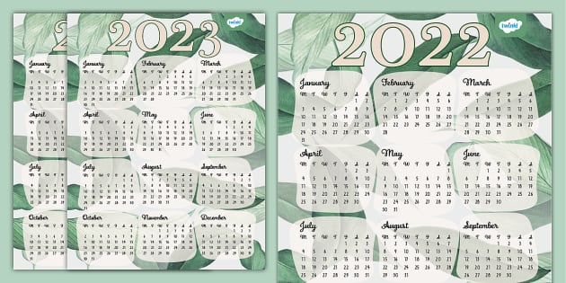 Botanical 2022-2023 Wall Calendar Poster (teacher made)