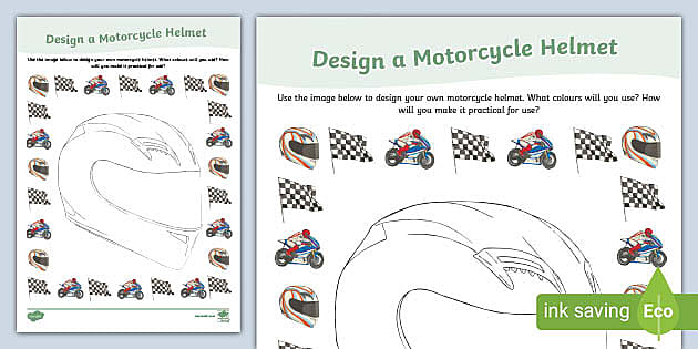 Design a Motorcycle Helmet (teacher made) - Twinkl
