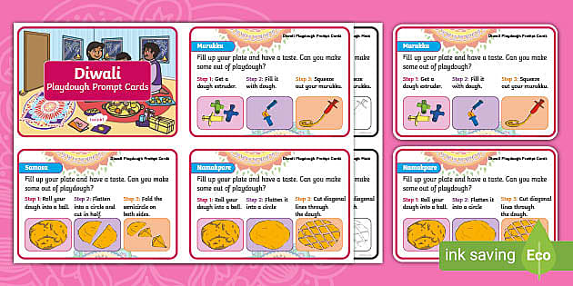 Diwali Playdough Prompt Cards (Teacher-Made) - Twinkl
