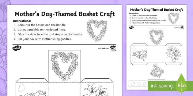 Mother’s Day Basket Net - Mother’s Day Craft Template