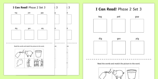 I Can Read Phase 2 Set 3 Words Worksheet / Worksheet