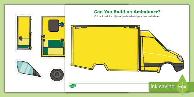 Can You Build an Ambulance? Cutting Skills Activity - Twinkl