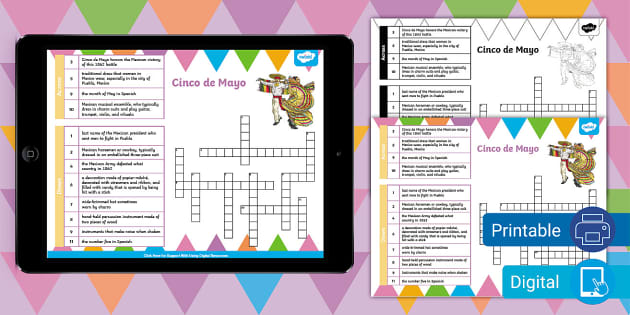 Cinco De Mayo Crossword teacher Made 