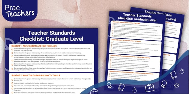 Australian Teacher Standards Checklist: Graduate Level
