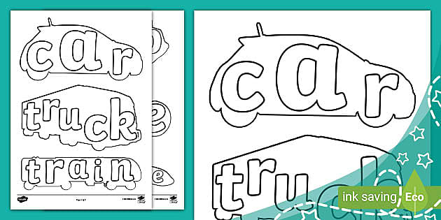 Word Colouring Pages - Transport - Twinkl