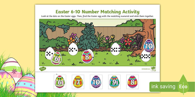 Easter 6-10 Number Matching Activity (teacher made)