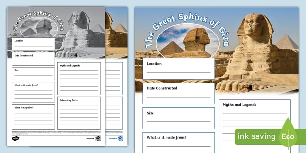 * NEW * The Great Sphinx of Giza Fact File Template - Twinkl