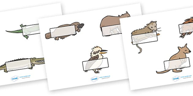 Editable Self-Registration Labels (Australian Animals)