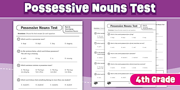 Fourth Grade Possessive Nouns Test