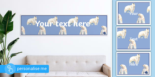Editable Polar Bear Banner | Twinkl Party (teacher made)