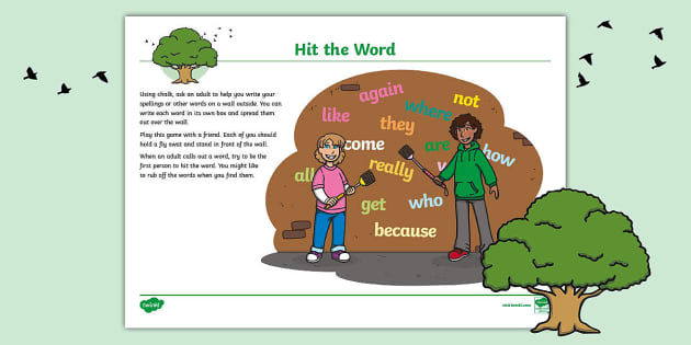 Outdoor Learning Hit the Word Activity (teacher made)
