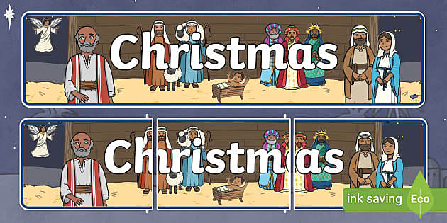 The Nativity Christmas Banner Professor Feito Twinkl