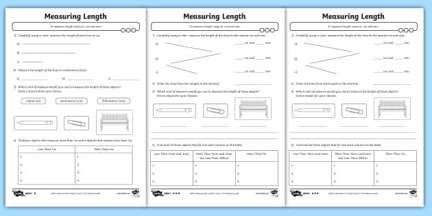  PlanIt Maths Year 3 Measurement Length Maths Differentiated Activities