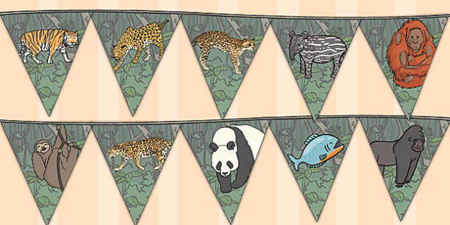 Jungle Themed Display Bunting (teacher made) - Twinkl