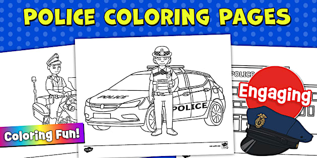 coloring pages of police