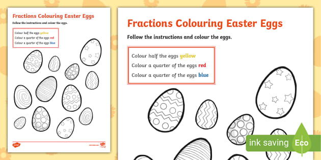 Easter Fractions Worksheet | Maths Activities (teacher made)