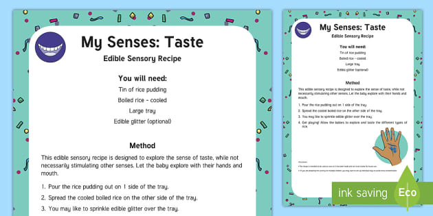 My Senses Taste Edible Sensory Recipe (teacher made)