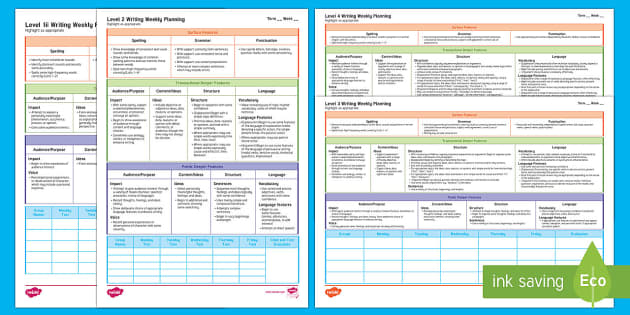 NZ Levels 1 to 4 Writing Weekly Plans Resource Pack