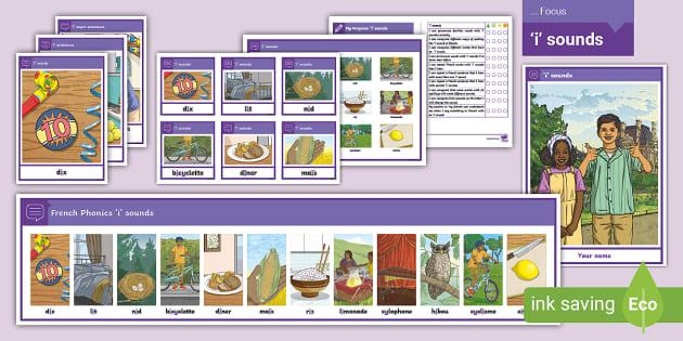 👉 French Phonics: Resource and Display Pack: 'i' sounds
