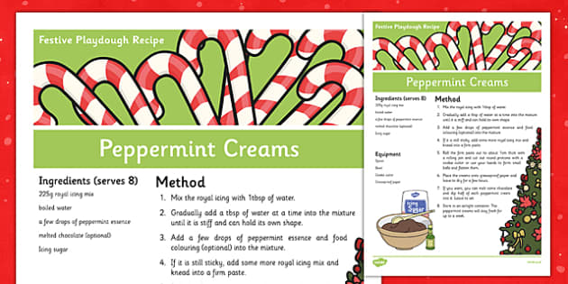 Peppermint Cream Recipe Sheet (teacher made)