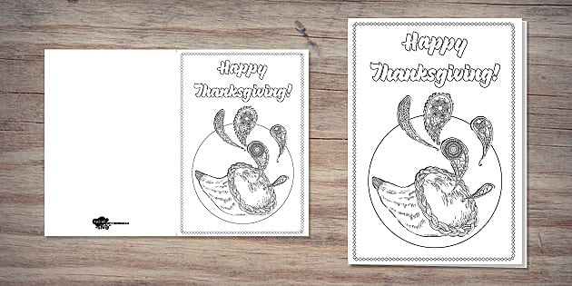 Cornucopia Thanksgiving Colouring Card | Twinkl Party