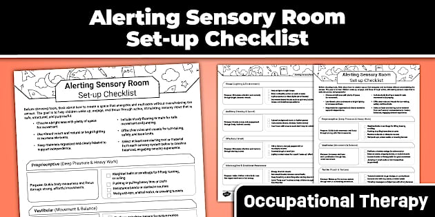 Alerting Sensory Room Set-up Checklist for Occupational Therapy and ...