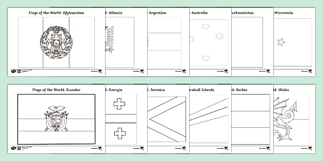 Flag Colouring Pages - Flags of the World Activity - Twinkl