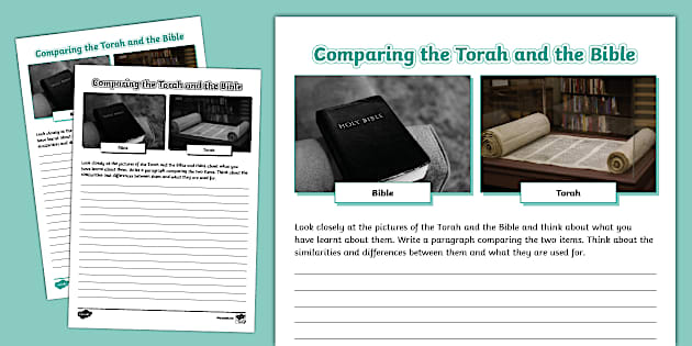 Comparing the Torah and the Bible Worksheet (teacher made)
