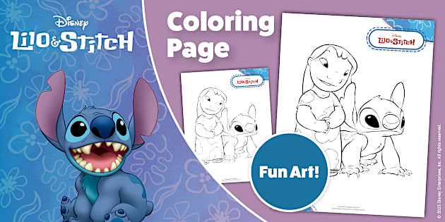 coloring pages stitch and lilo