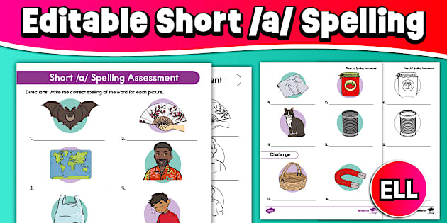Editable Short /a/ Spelling Assessment for ELL