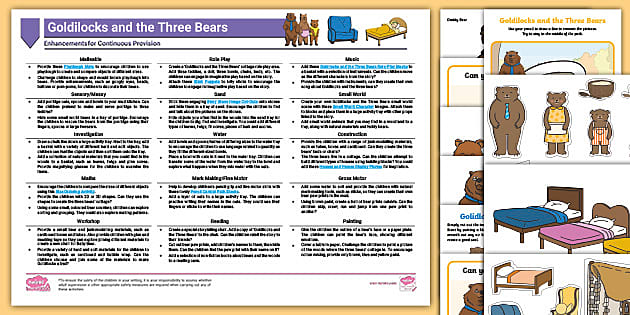 EYFS Goldilocks & the Three Bears Continuous Provision Ideas Pack