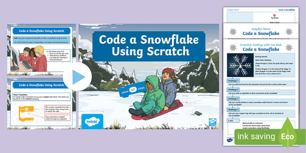 Snowflake Coding Using Scratch (teacher made) - Twinkl