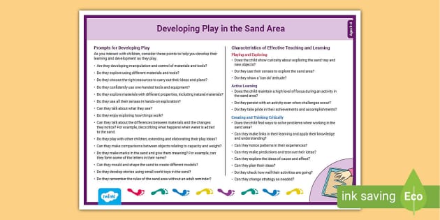 EYFS Sand Area 3-4 Next Steps Poster (teacher made)