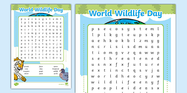 KS1 World Wildlife Day Word Search (teacher made) - Twinkl