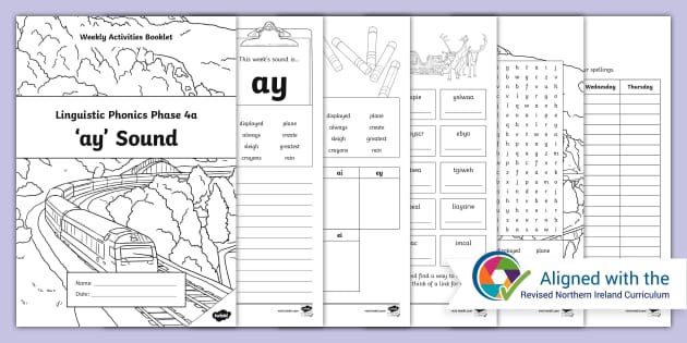 NI Linguistic Phonics Phase 4a 'ay' Sound Activities Booklet
