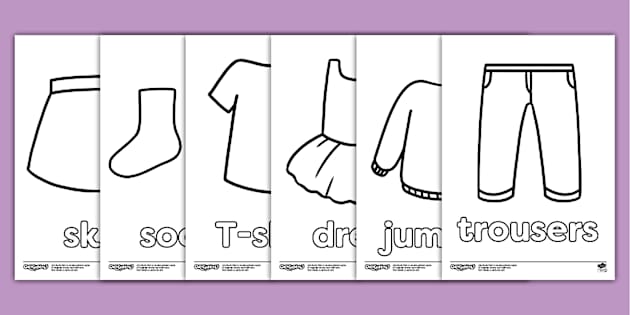 clothes vocabulary coloring pages