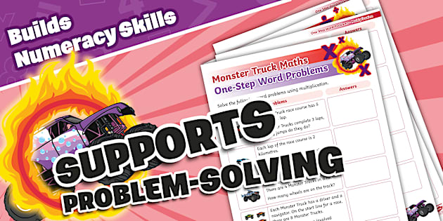 Monster Truck Maths: Multiplication and Division One-Step Word Problems