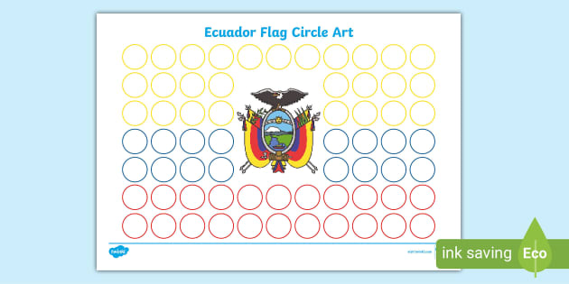 Ecuador Flag Circle Art Worksheet | Twinkl | World Flags