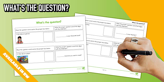 What's the Question? Sorting by Part of Speech Activity Mat