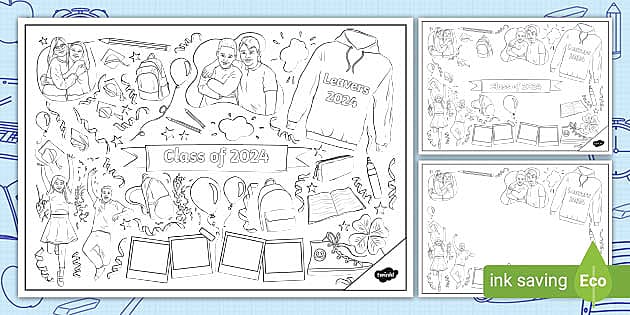 Class of 2024 Doodle Colouring Pages (teacher made) - Twinkl