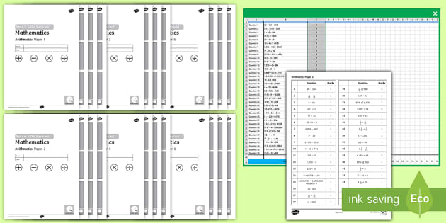 SATs Papers Year 6: Arithmetic Practice Tests