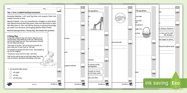 Year 1 Term 4 English Reading Assessment | Twinkl - Twinkl