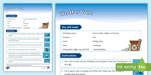 Weather Vane Activity (teacher made) - Twinkl