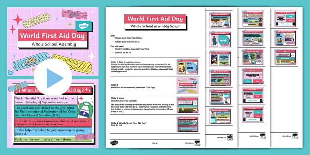 World First Aid Day Whole School Assembly (teacher made)