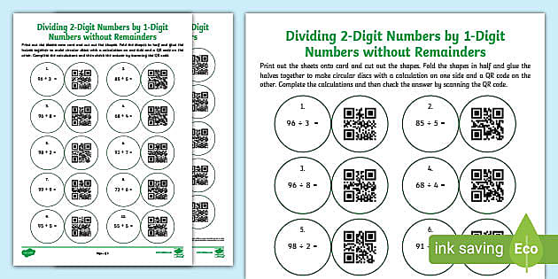 Dividing 2-Digit Numbers by 1-Digit Numbers without Remainders Code Hunter