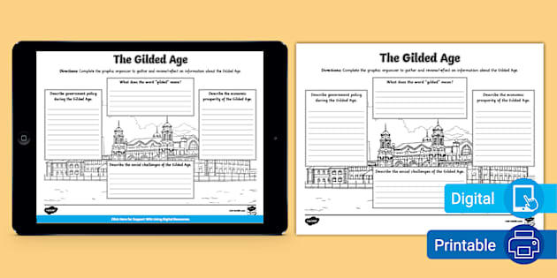Gilded Age Graphic Organizer for 6th-8th Grade - Twinkl