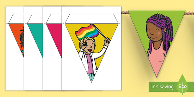 👉 Pride Bunting - LGBT+ Pride Classroom Display Materials