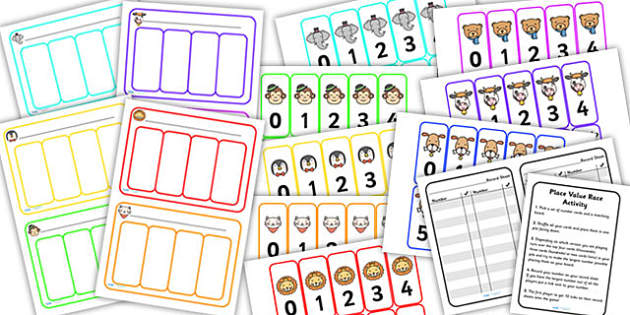 Place Value Race Activity Ten Hundreds Thousands - Twinkl