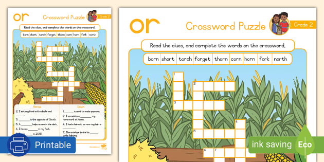 Grade 2 Phonics Crossword Puzzle or (teacher made) - Twinkl