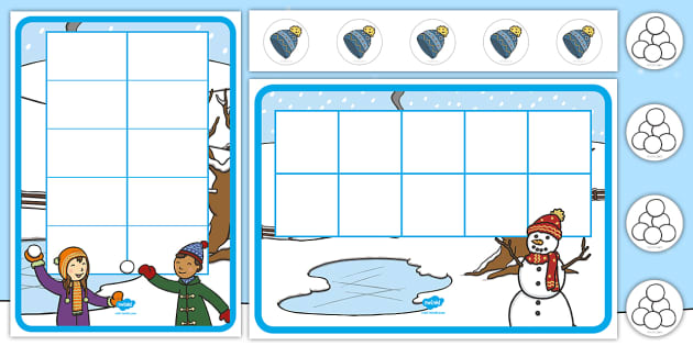 Winter Ten Frame and Counters Resource Pack (teacher made)